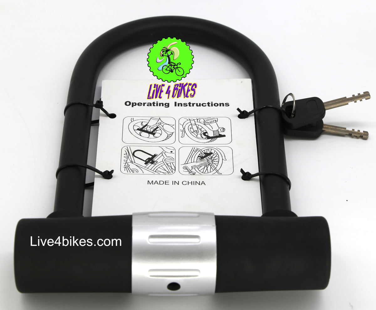 Bicycle U-Lock Top Pro U-Lock TRP Bicycle U-lock 4"x7" 15mm 2 Keys -Li – LIVE 4 BIKES