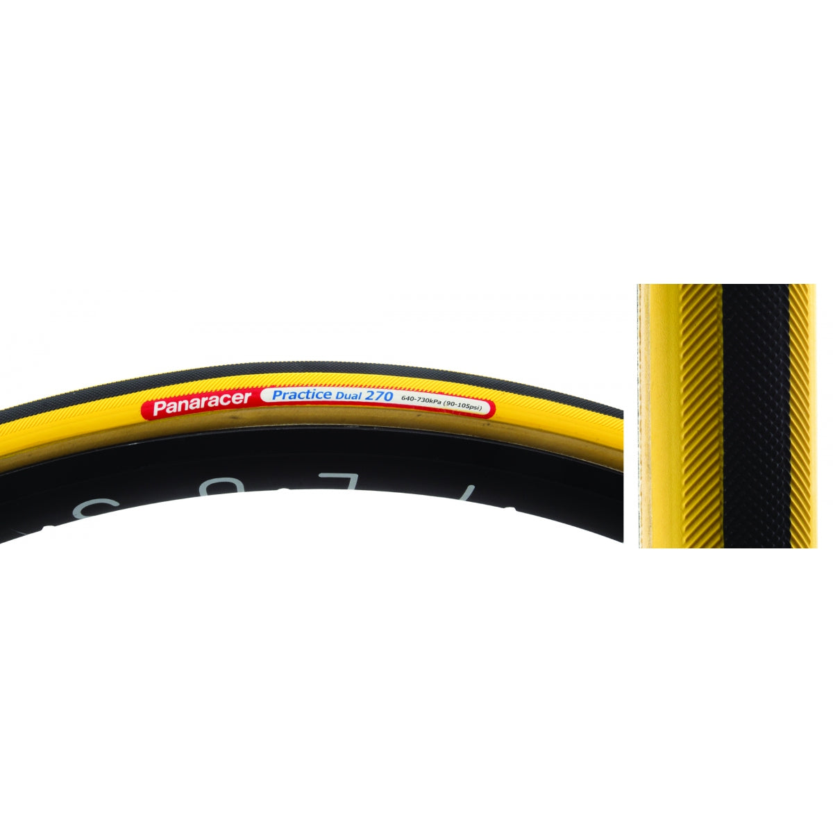 Panaracer Tire Tubular Panaracer Practice-Dual 700x22.5BK/Yellow/Ysk ...