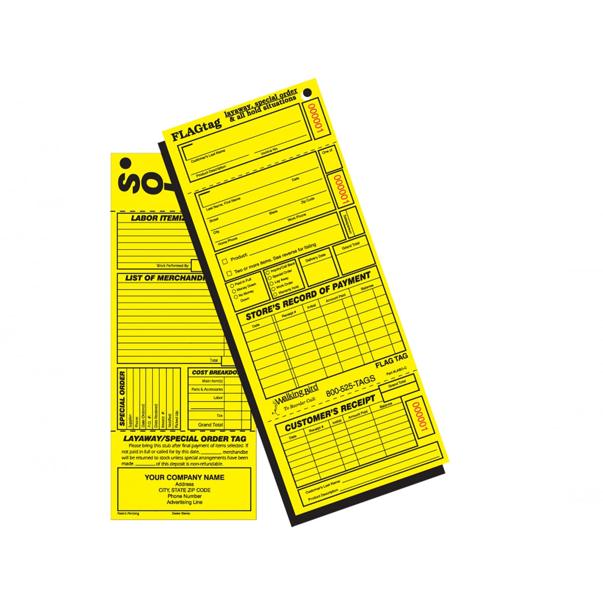 Walking Bird Publications Form Wb Lay-Away Spec Order Tag PKof250 Lay – LIVE 4 BIKES