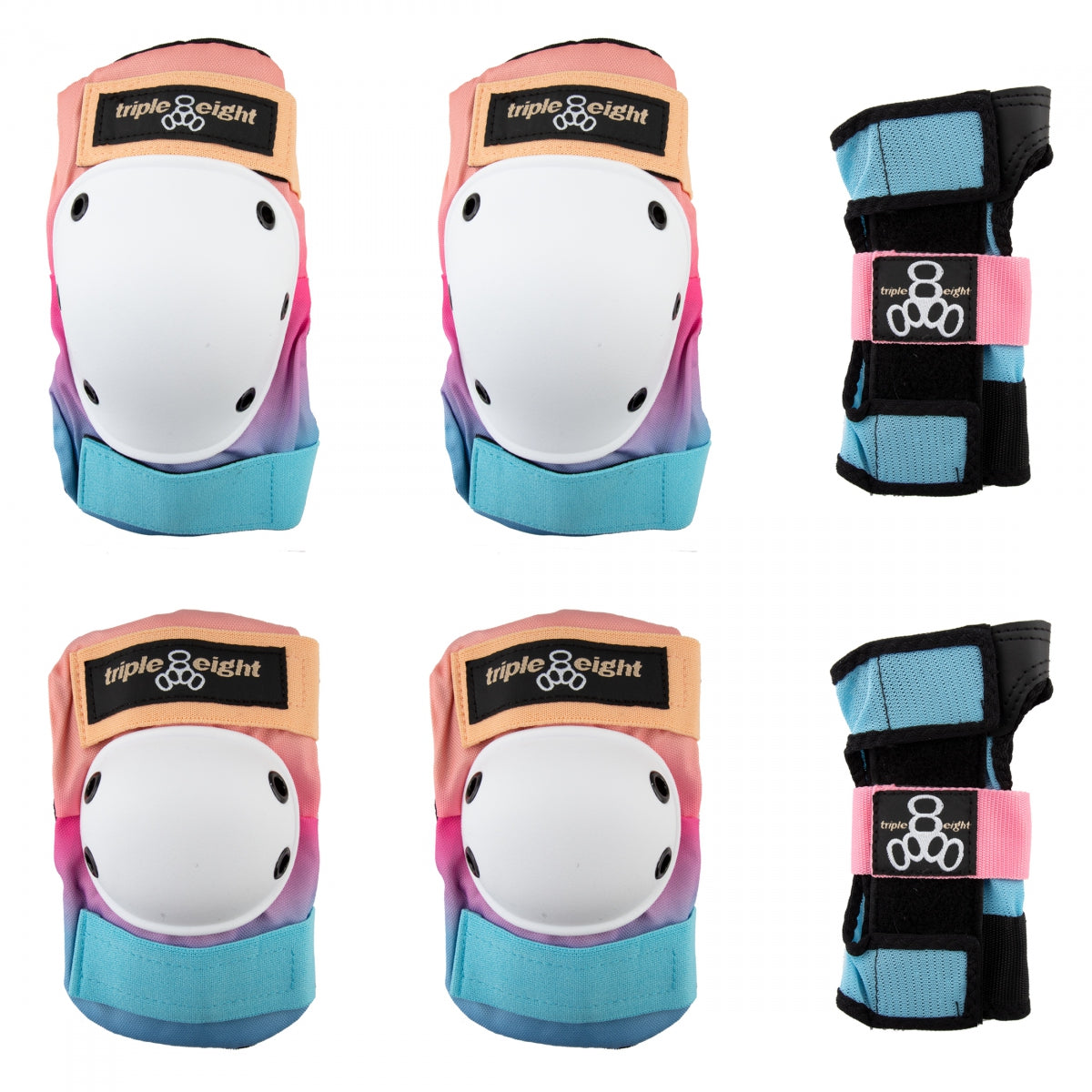 Triple Eight Pad Set TRIPLE8 Saver-3 Elbo/Kne/Wrst Md Sunset Fade ...