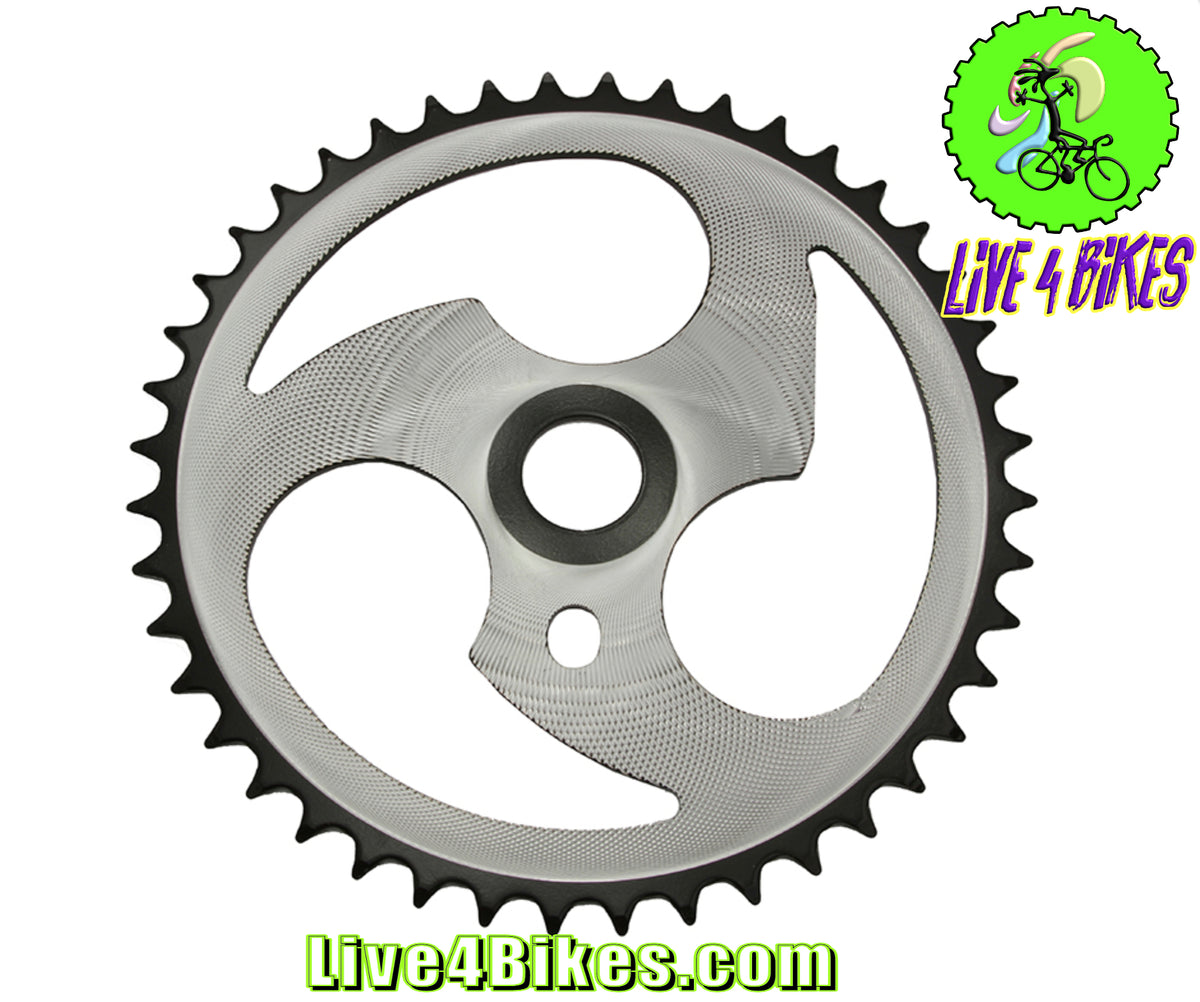 Steel One Piece Chainring sprocket 44T - A Chrome/Black Marvel -Live4B ...