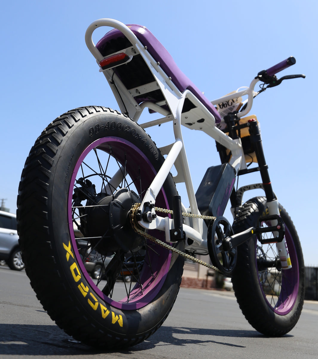 MacFox X1 ebike electric White / Purple – LIVE 4 BIKES