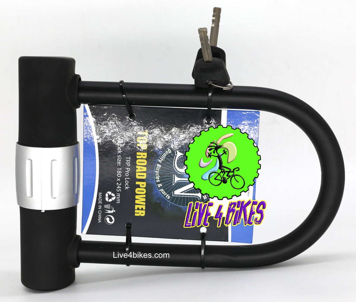 Bicycle U-Lock Top Pro U-Lock TRP Bicycle U-lock 4"x7" 15mm 2 Keys -Li ...